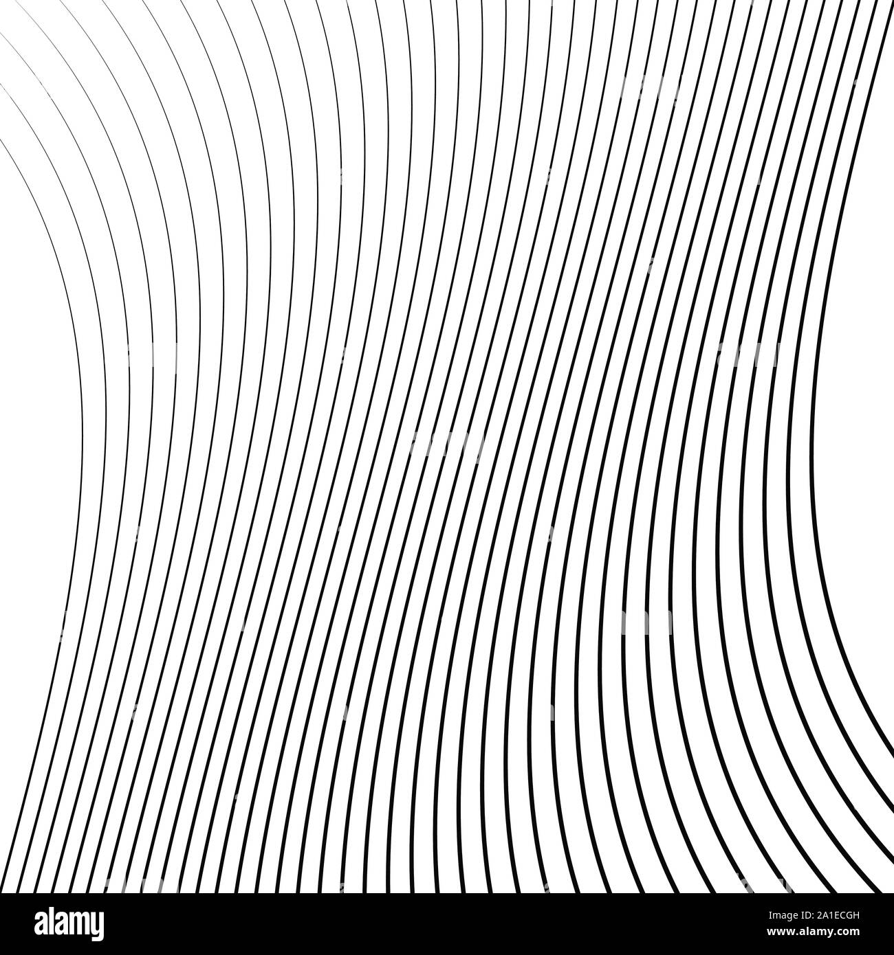 Geometric waving, wavy parallel lines. Ripple, twisted lines pattern ...