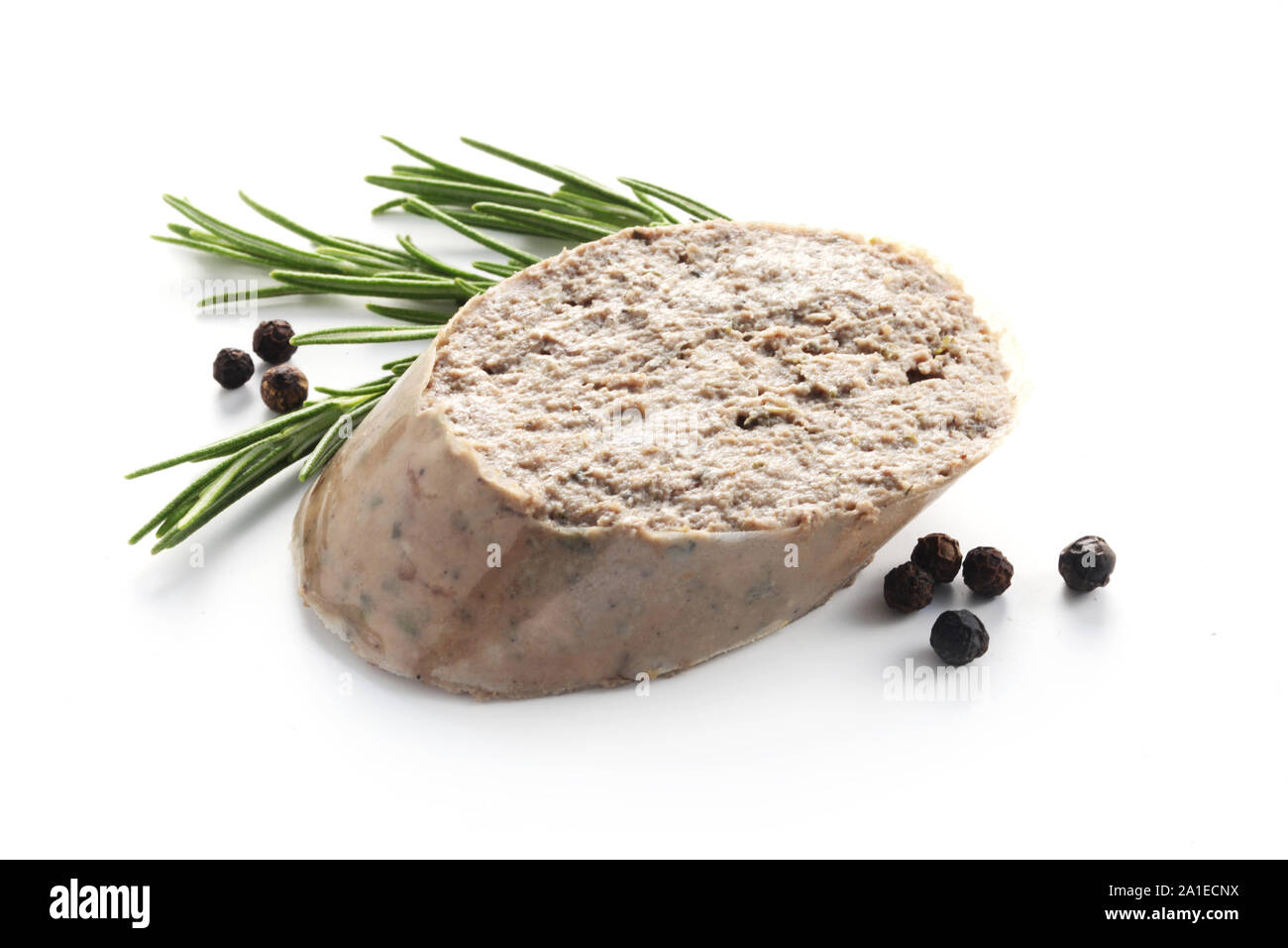 Traditional German Leberwurst Isolated On White Stock Photo - Alamy