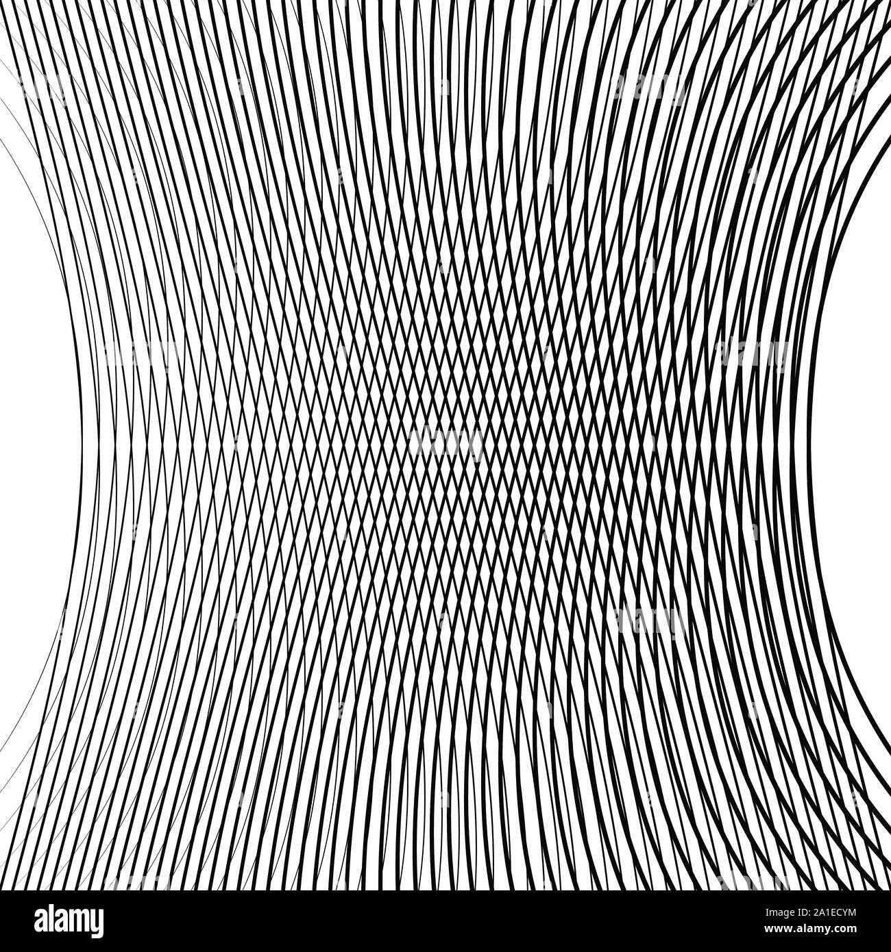 Stretch grid, mesh. Waving, wavy intersect lines. Interlock, tangle ...