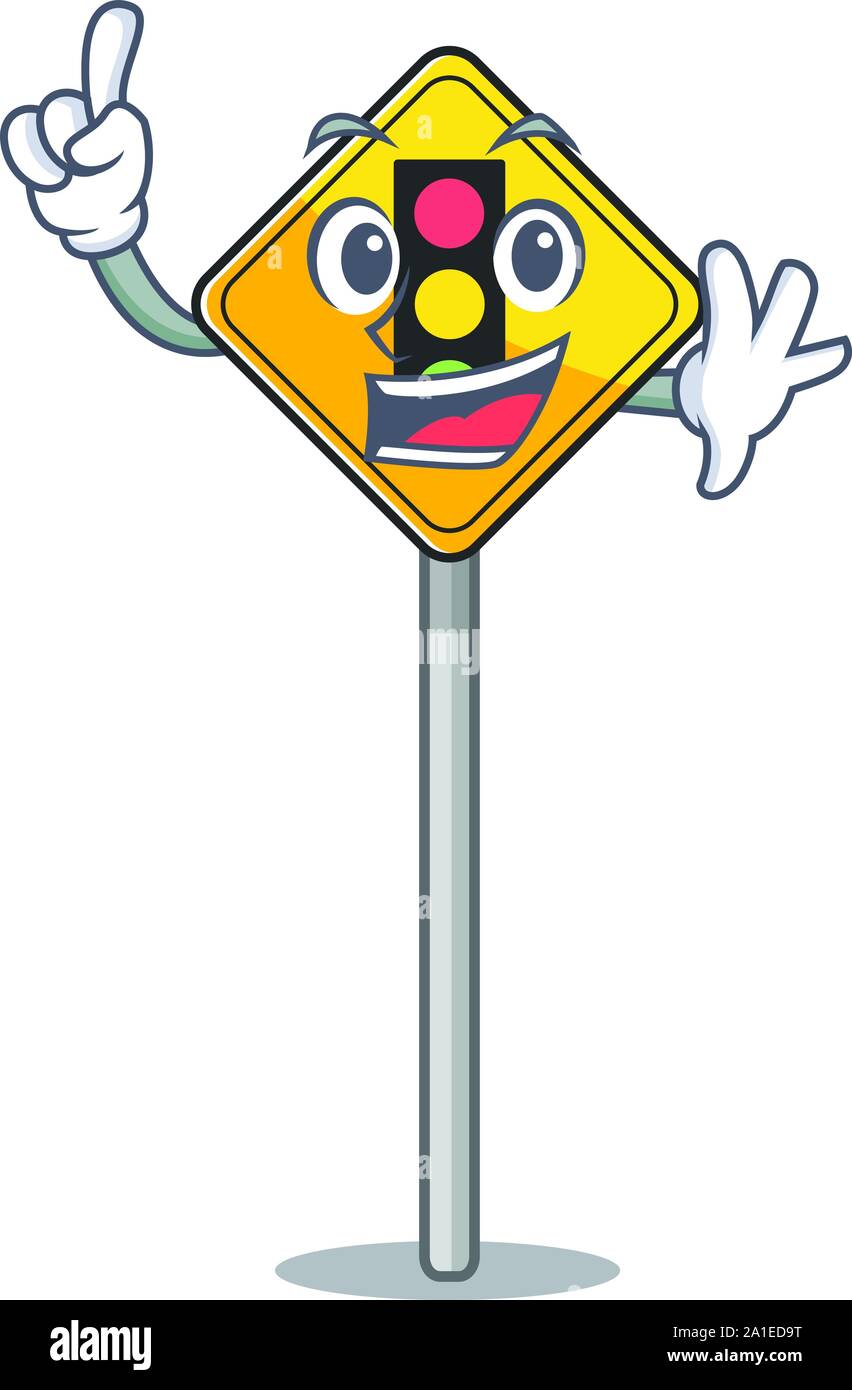 Finger traffic light ahead on roadside characters Stock Vector Image ...