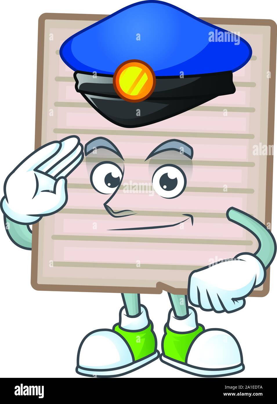 Police vintage scrapbook paper cartoon with mascot Stock Vector Image ...