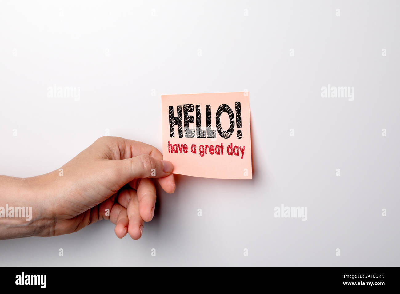 Hello, have a great day Stock Photo - Alamy