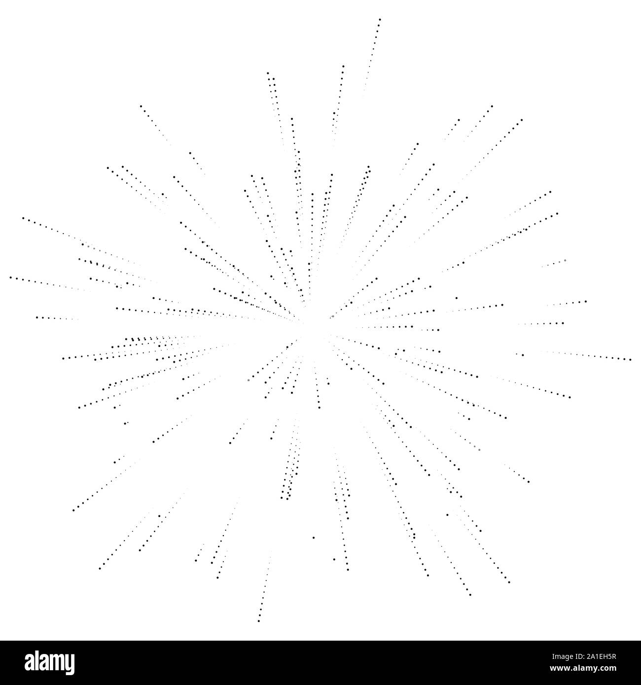Halftone dotted, speckle radial lines. Spreading dots beams, rays Stock ...
