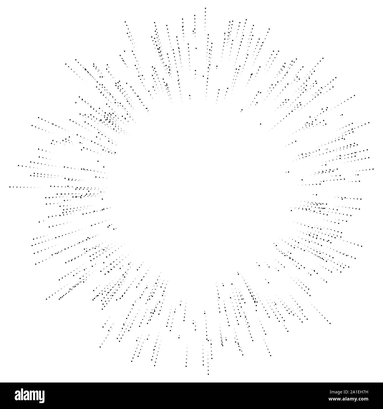 Halftone dotted, speckle radial lines. Spreading dots beams, rays Stock ...