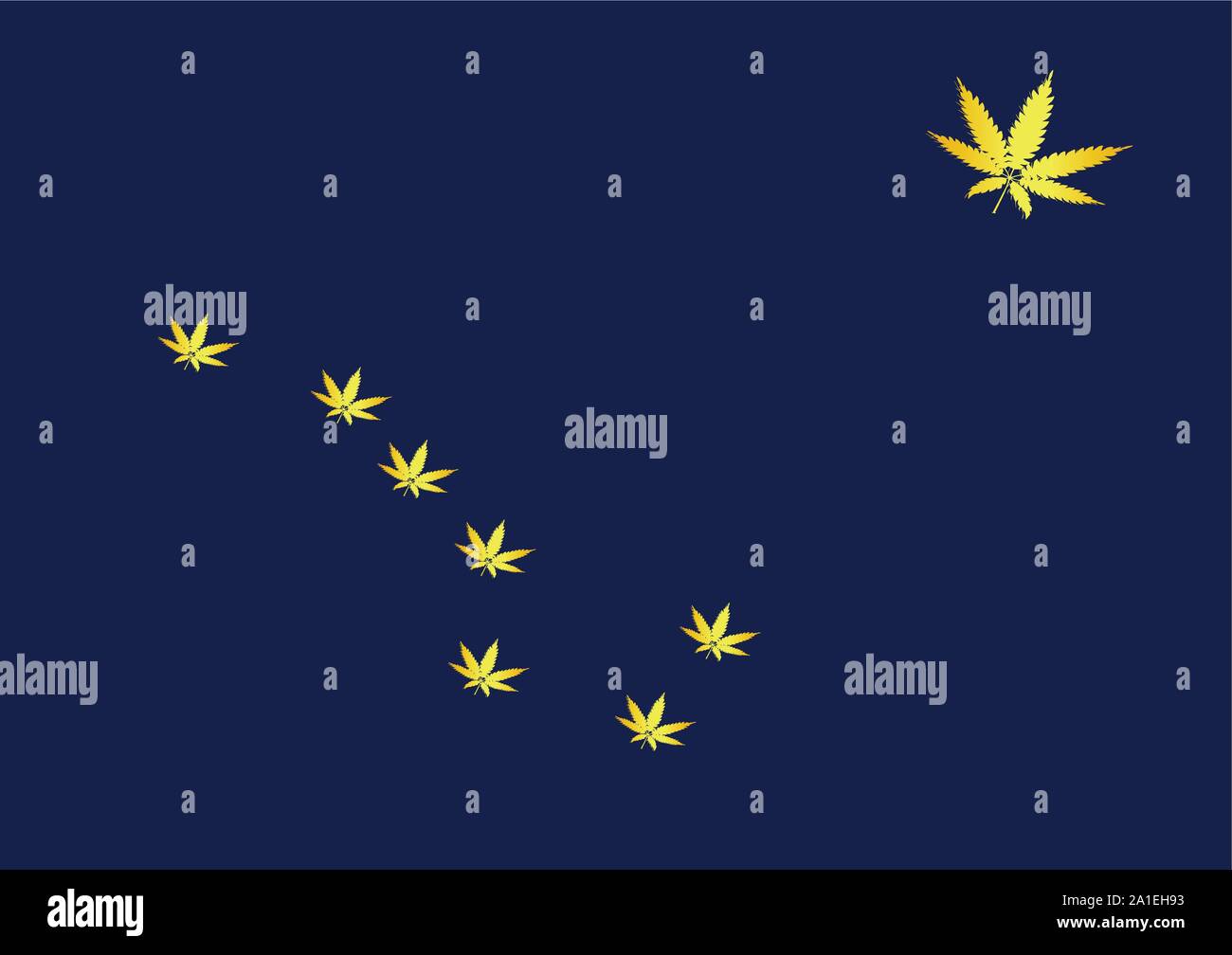 The flag of the state of Alaska with marijuana leaf substituted for the ...