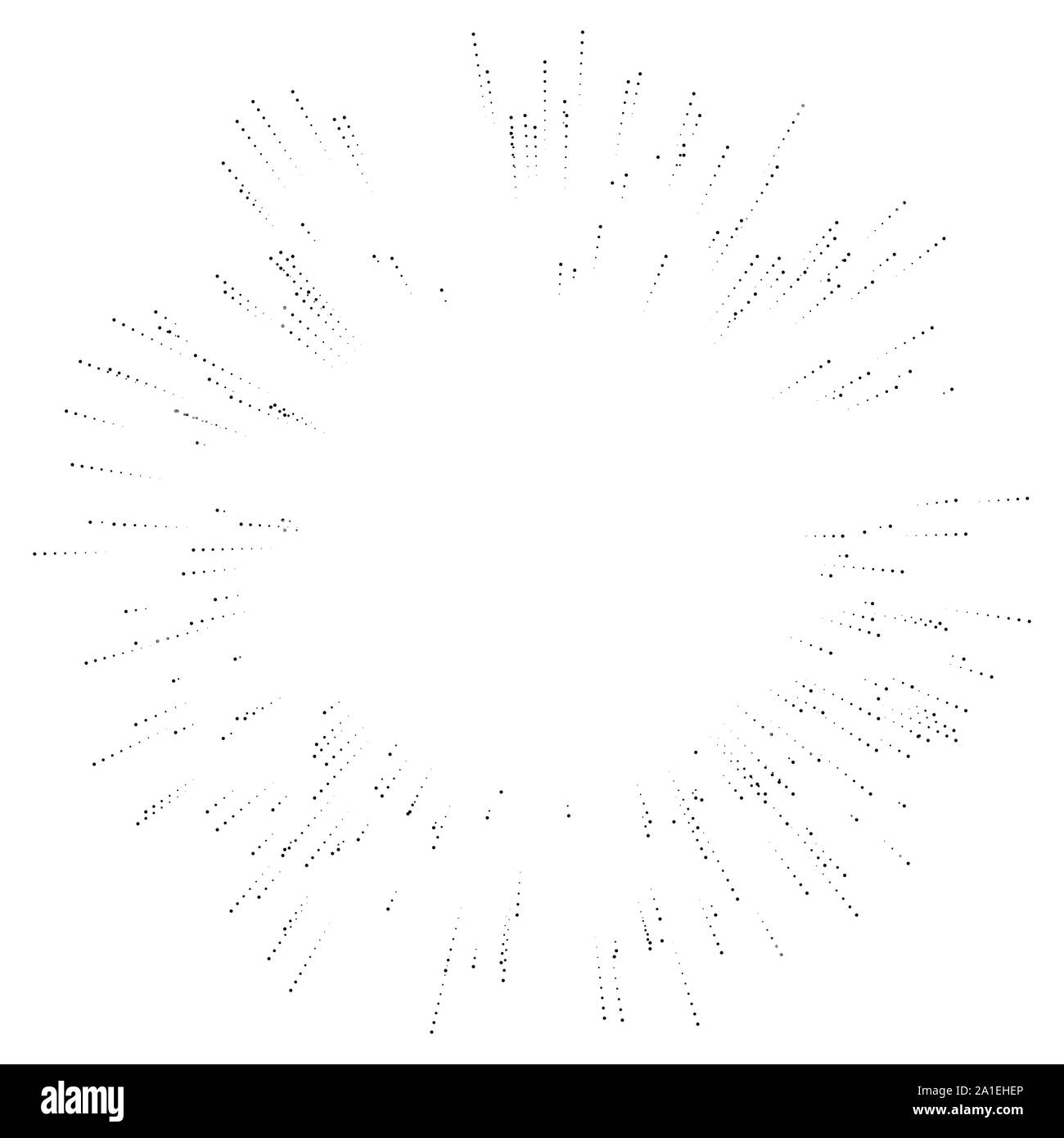 Halftone dotted, speckle radial lines. Spreading dots beams, rays Stock ...