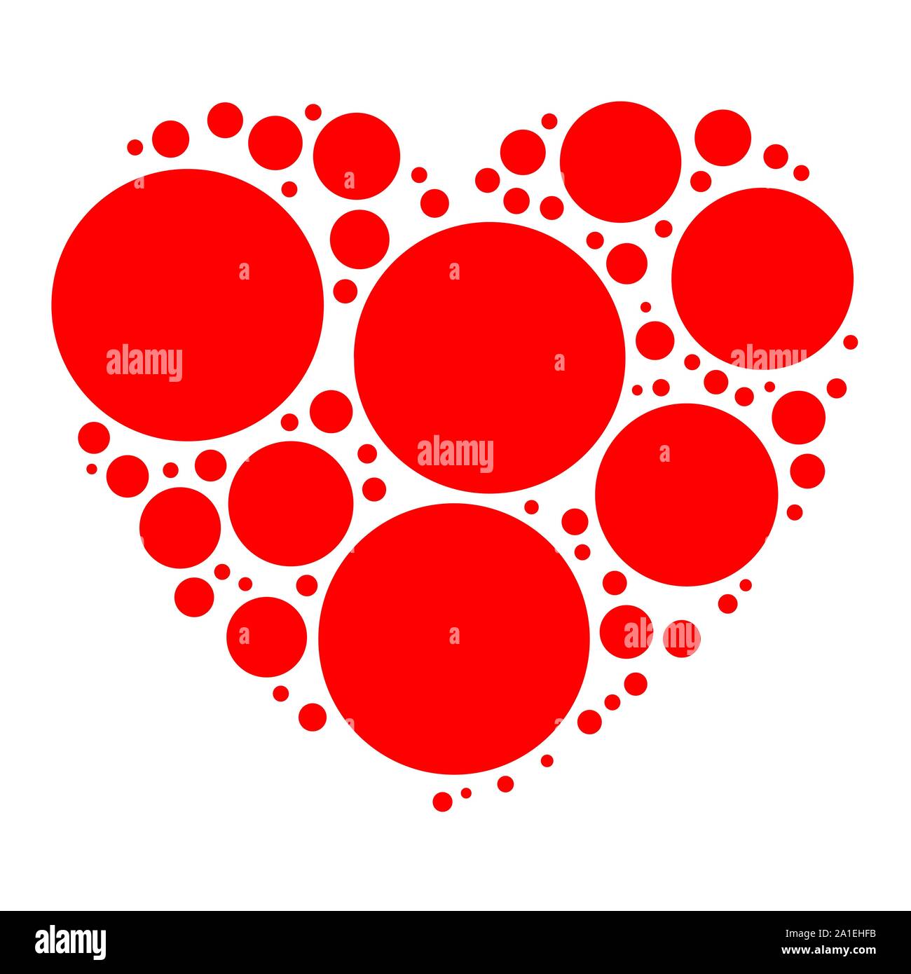 Unique heart element. Heart made of circles. Clip-art for love ...