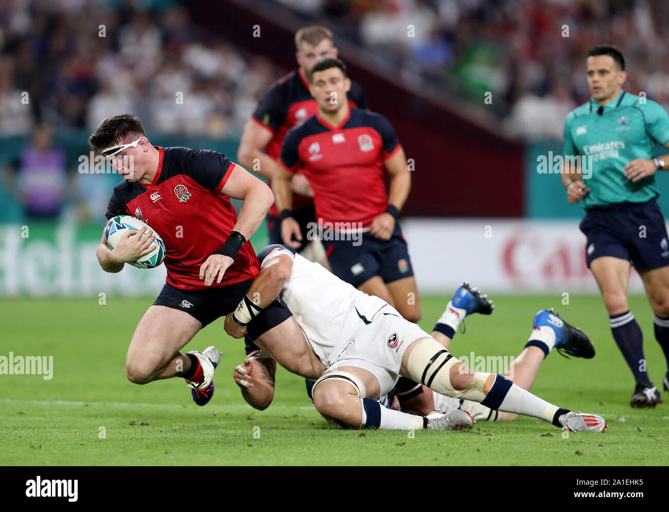 England's Tom Curry in action during the 2019 Rugby World Cup match at ...