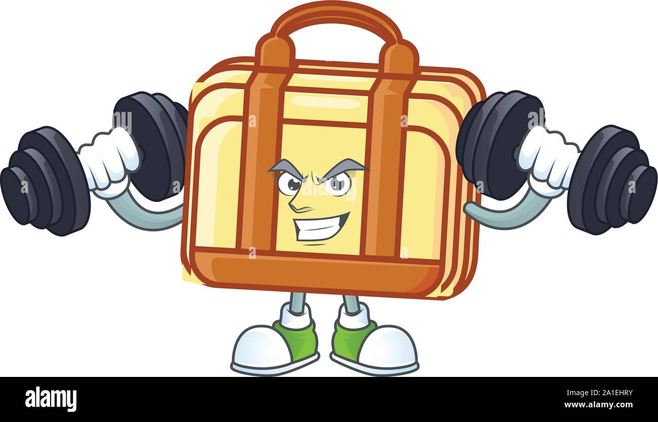 Fitness work suitcase cartoon for materials work Stock Vector Image ...