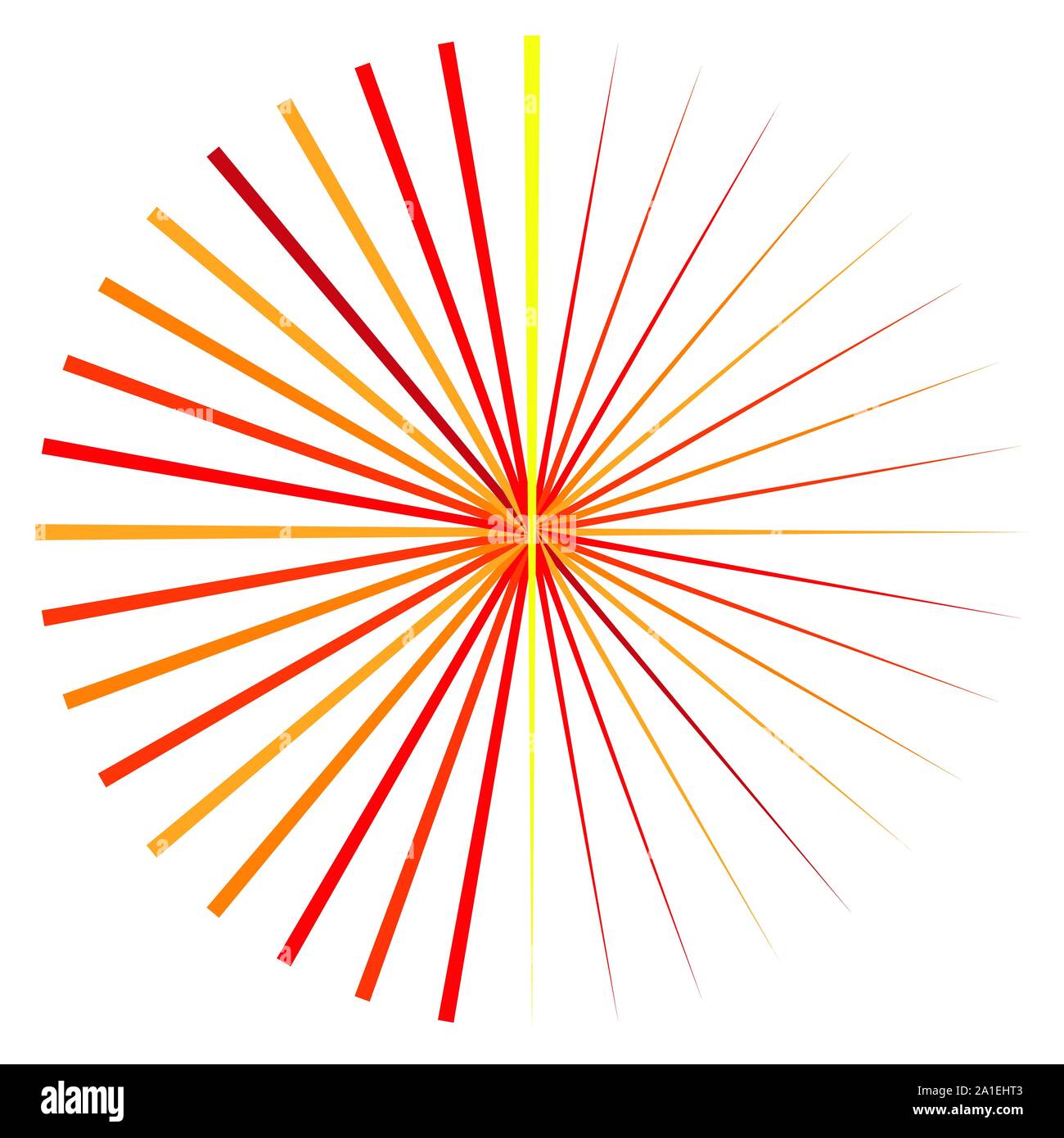 Orange, yellow radial, radiating lines. Rays, beams. Starburst ...
