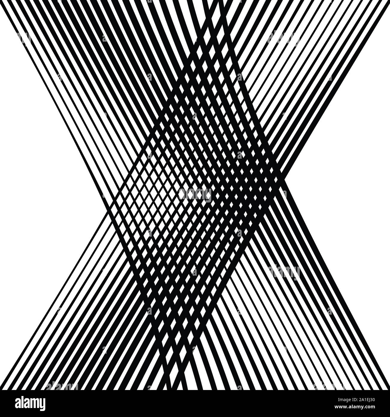 Stretch grid, mesh. Waving, wavy intersect lines. Interlock, tangle ...