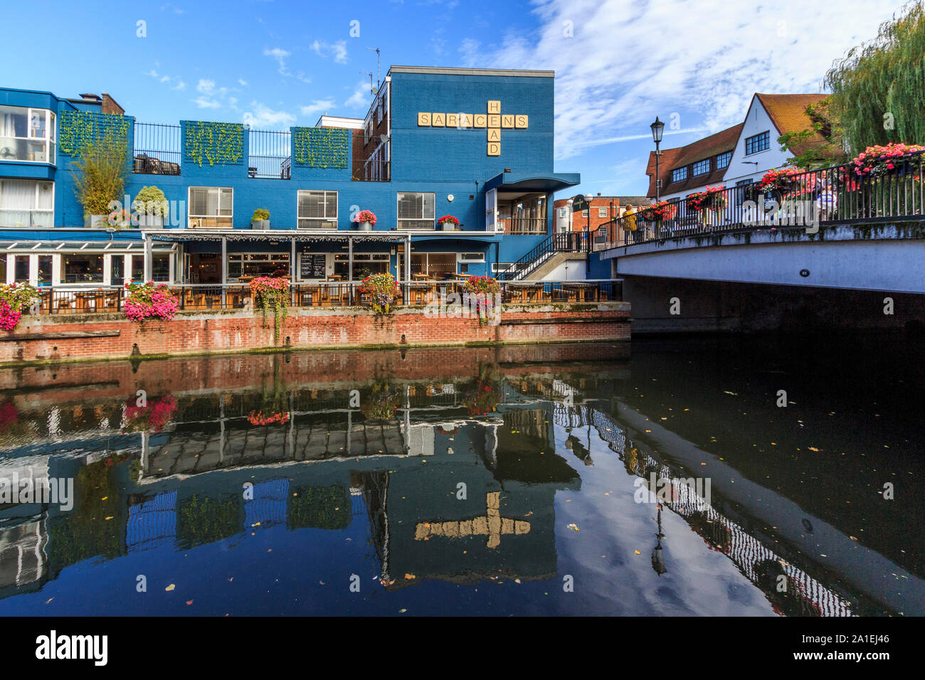 saracens head public house reflections,ware town centre high street ...