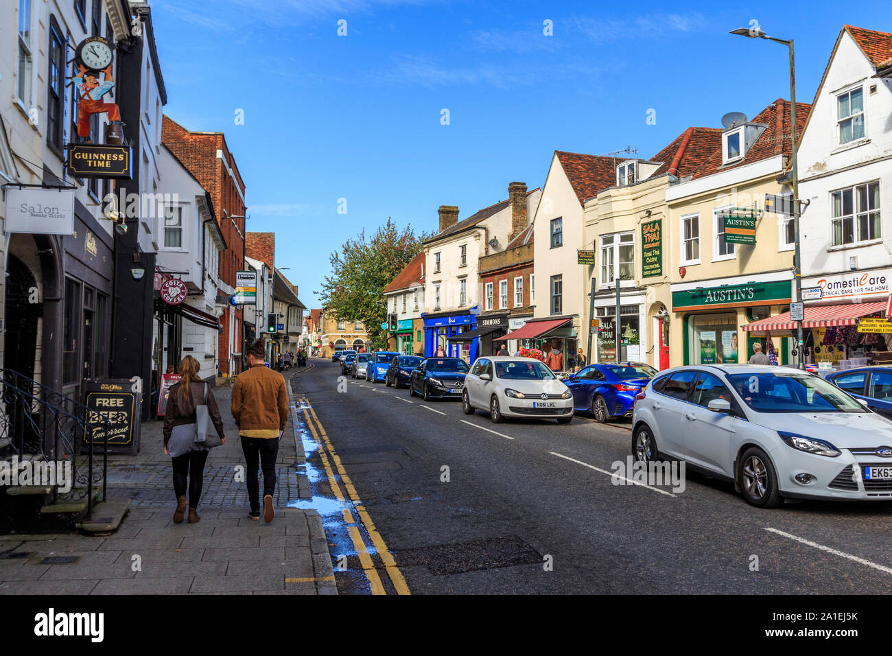 ware town centre high street , river lea navigation, hertfordshire ...