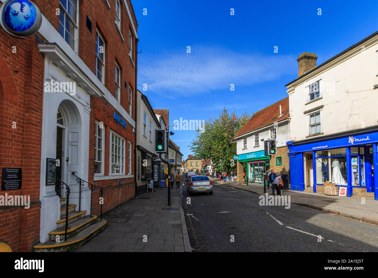 ware town centre high street , river lea navigation, hertfordshire ...