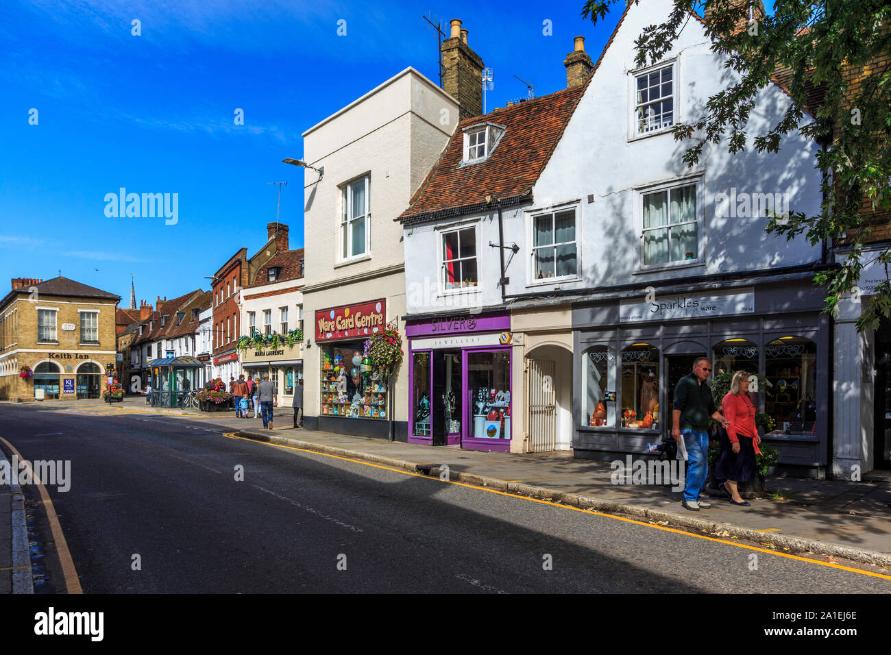 ware town centre high street , river lea navigation, hertfordshire ...