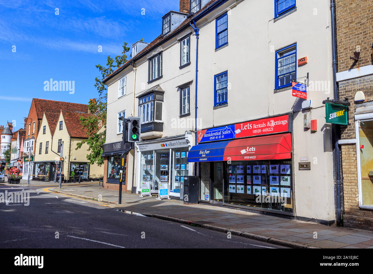 ware town centre high street , river lea navigation, hertfordshire ...