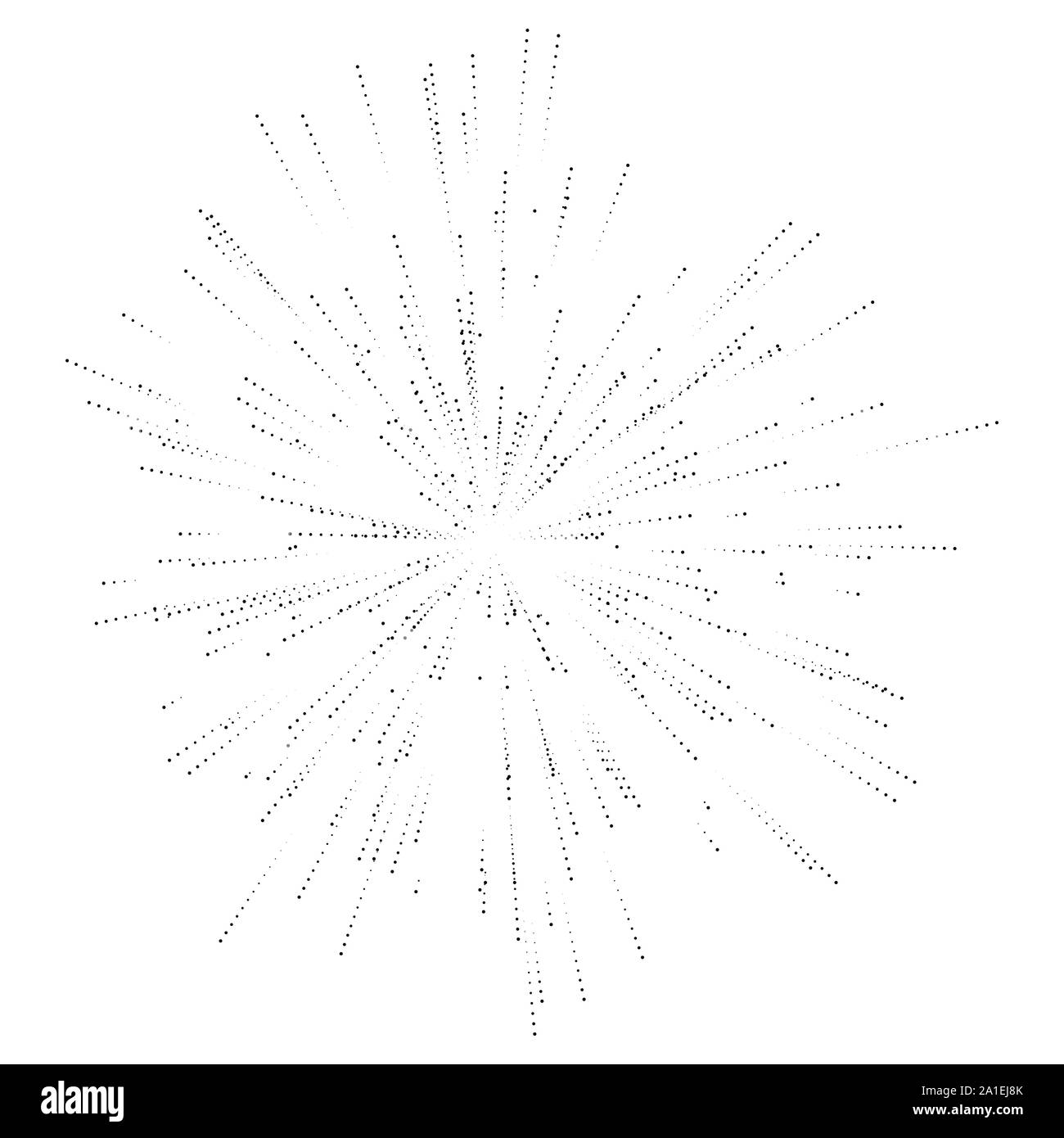 Halftone dotted, speckle radial lines. Spreading dots beams, rays Stock ...