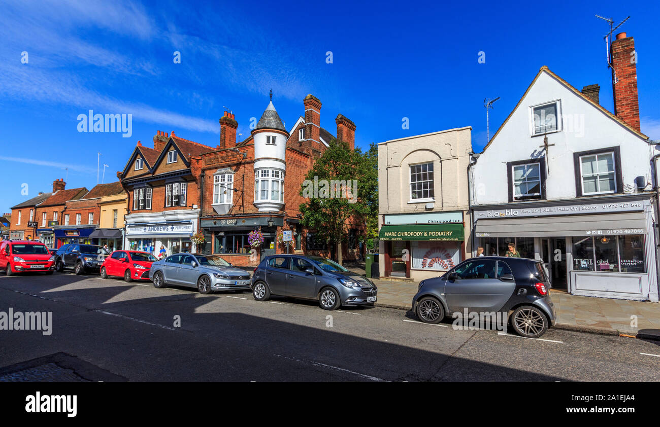 ware town centre high street , river lea navigation, hertfordshire ...