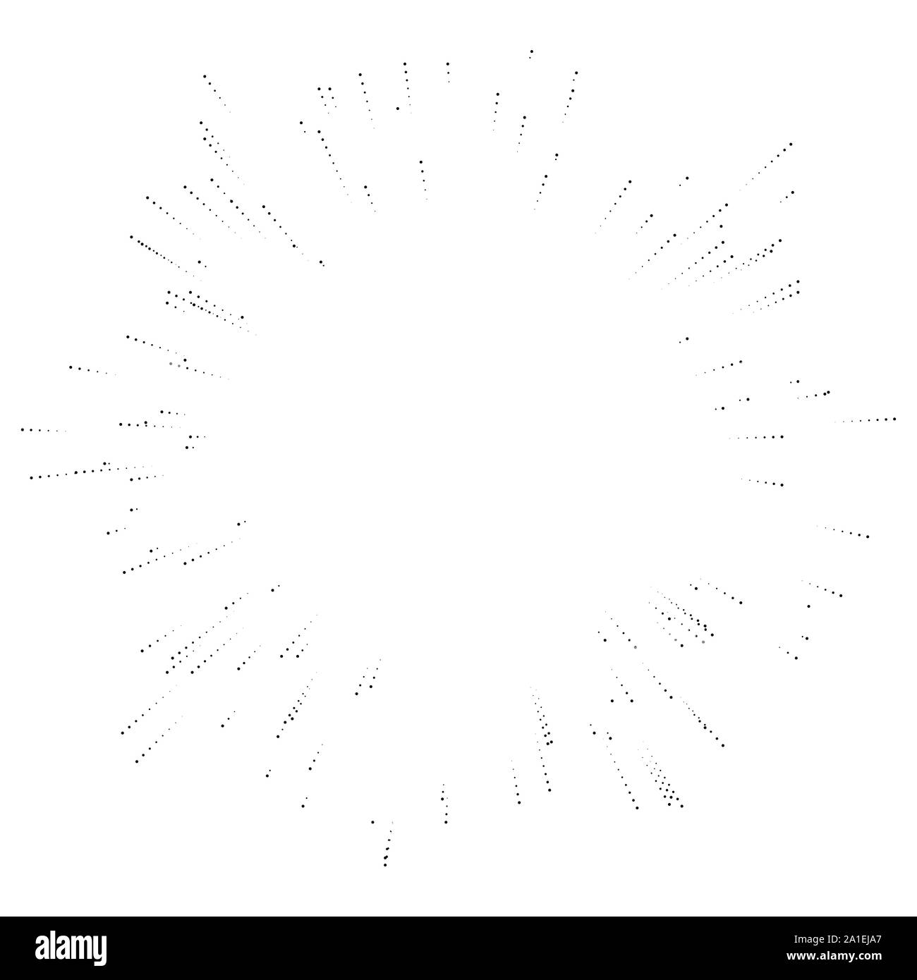 Halftone dotted, speckle radial lines. Spreading dots beams, rays Stock ...