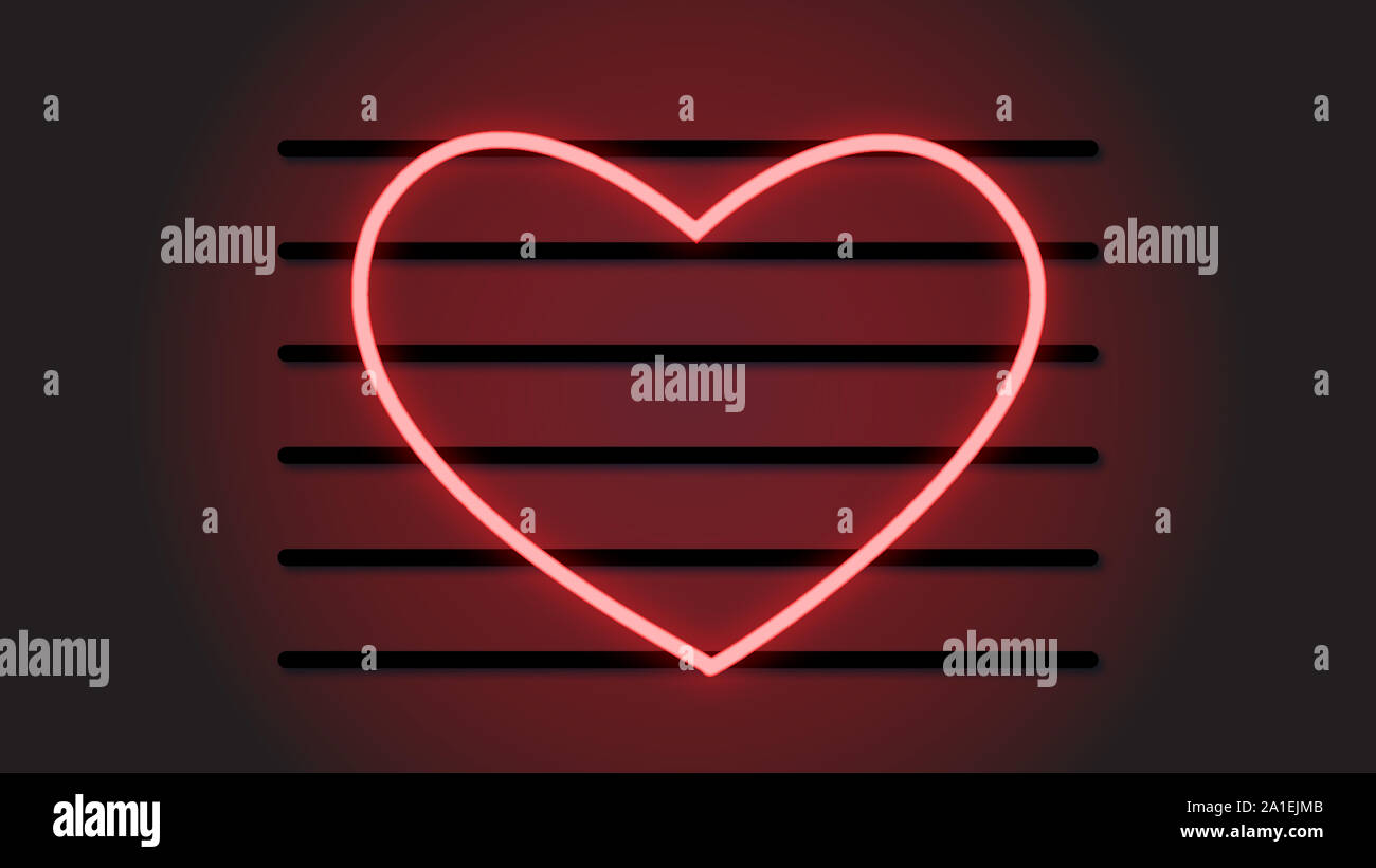 Heart pulse. Red and white background colors. Heartbeat lone ...