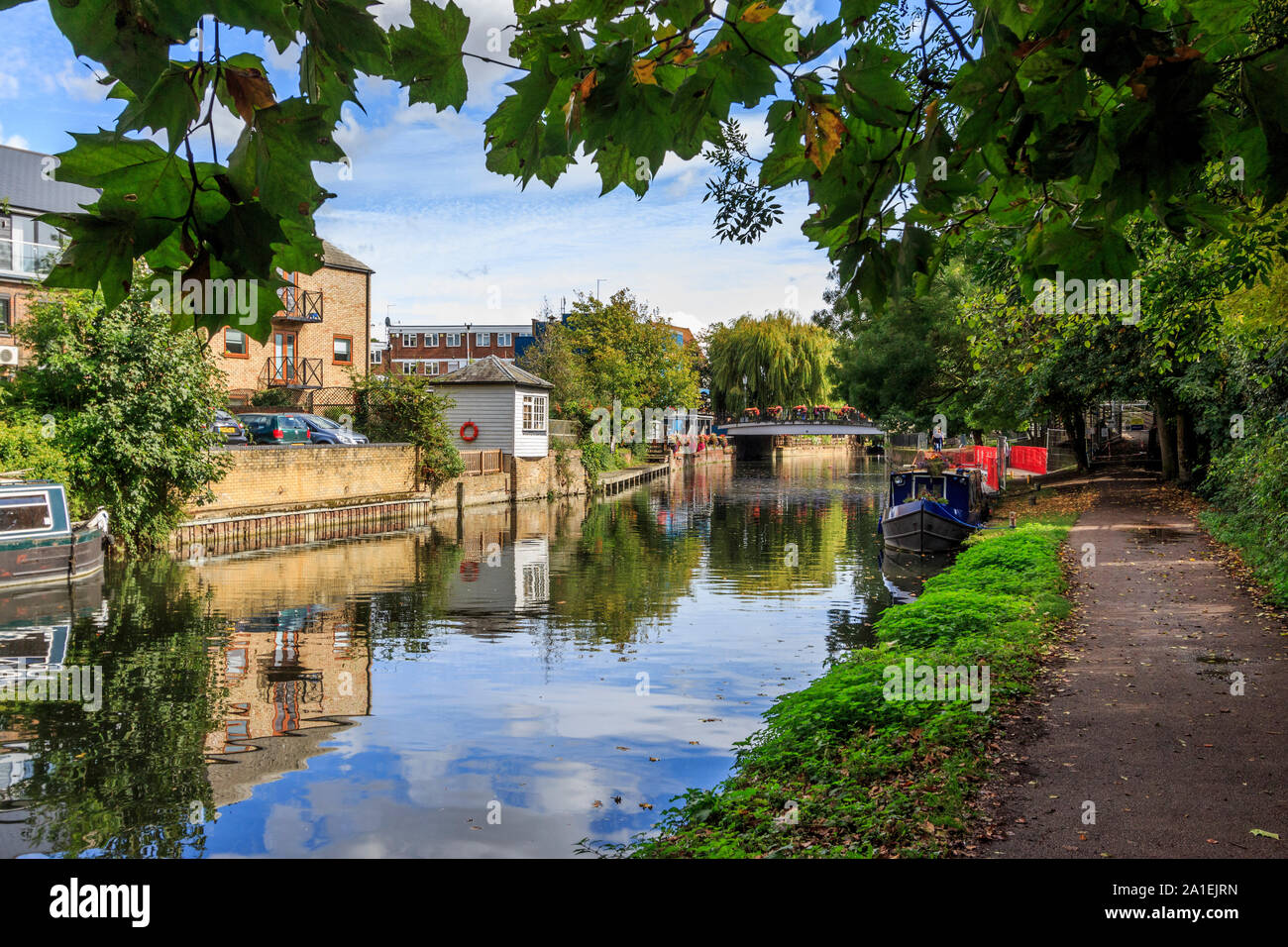 ware town centre high street , river lea navigation, hertfordshire ...