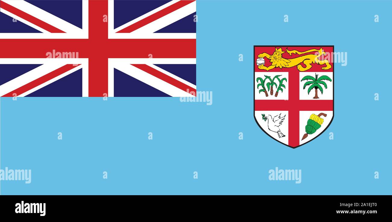 The blue ensign Flag of Fiji Stock Vector Image & Art - Alamy