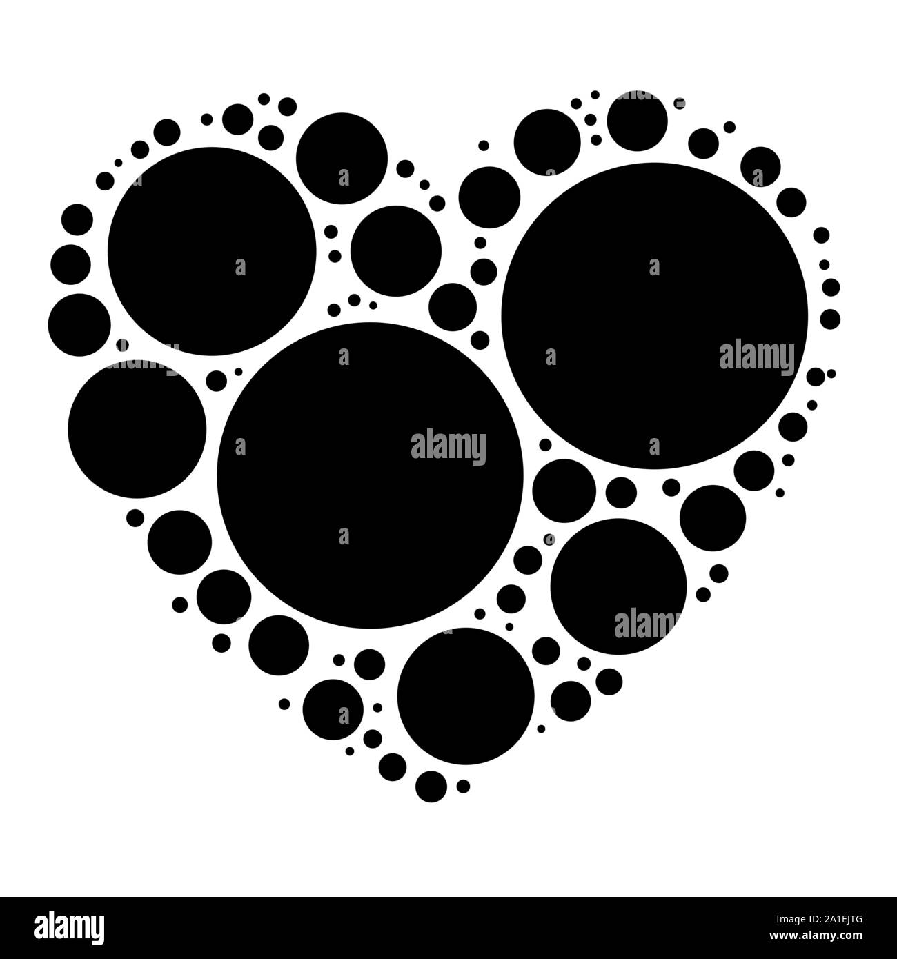 Unique heart element. Heart made of circles. Clip-art for love ...