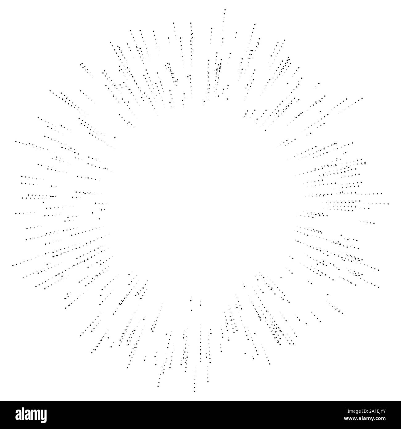 Halftone dotted, speckle radial lines. Spreading dots beams, rays Stock ...