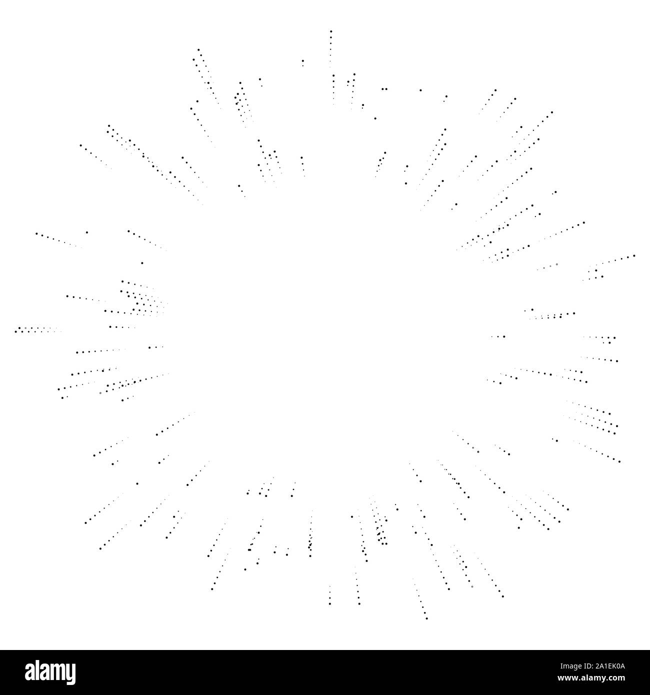Halftone dotted, speckle radial lines. Spreading dots beams, rays Stock ...