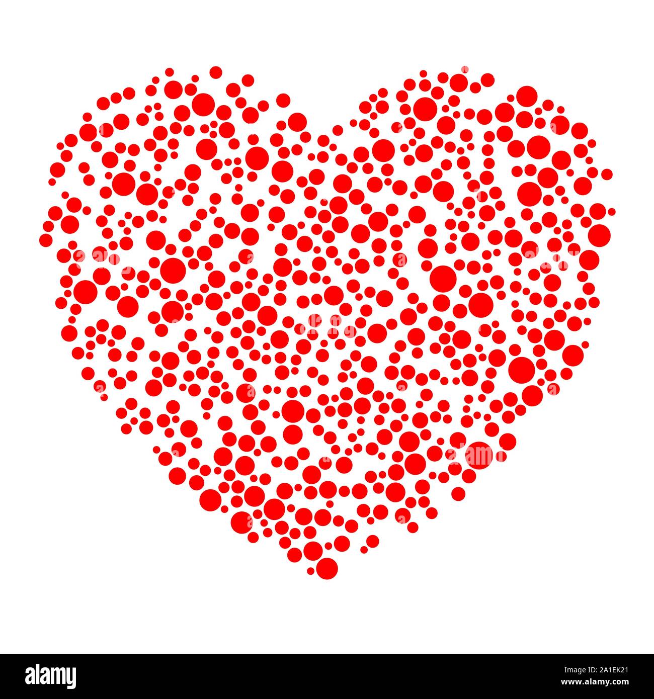 Unique heart element. Heart made of circles. Clip-art for love ...