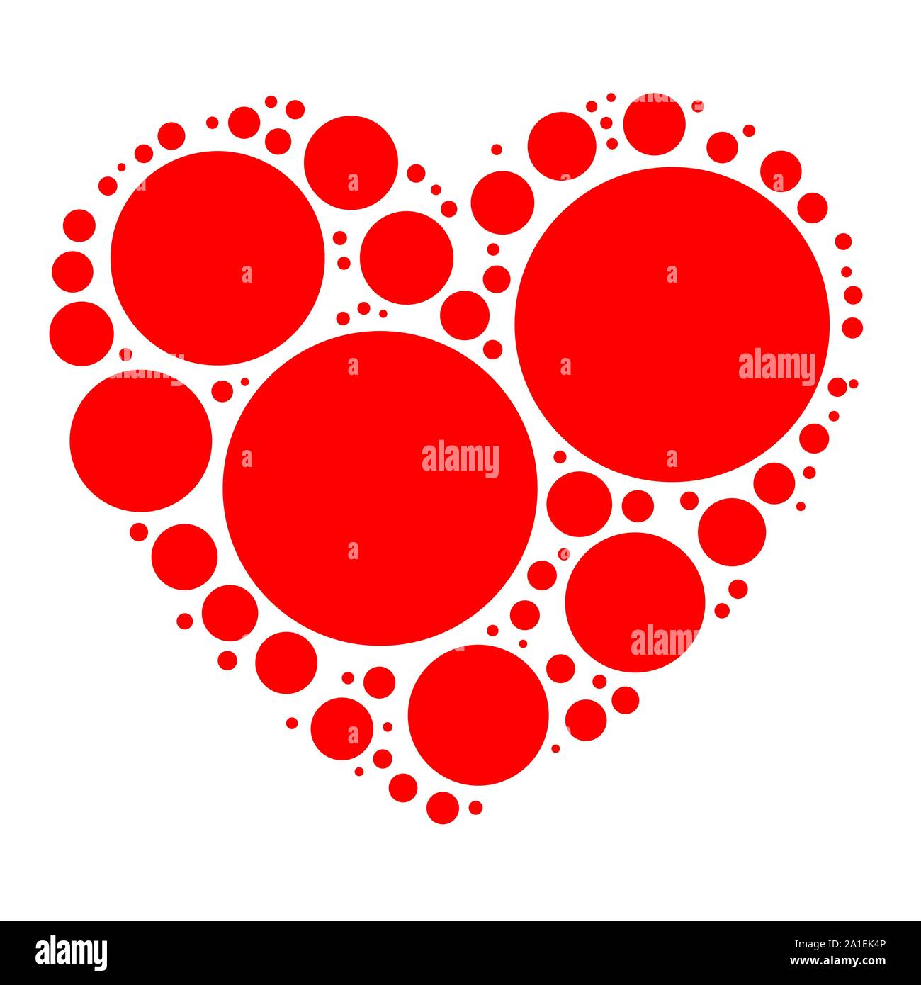 Unique heart element. Heart made of circles. Clip-art for love ...