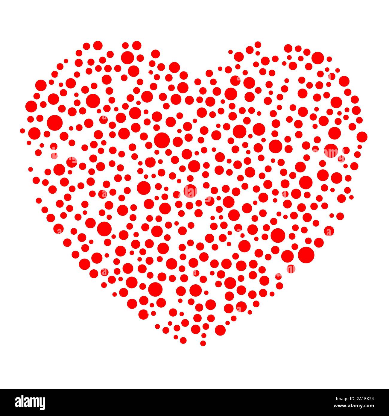 Unique heart element. Heart made of circles. Clip-art for love ...