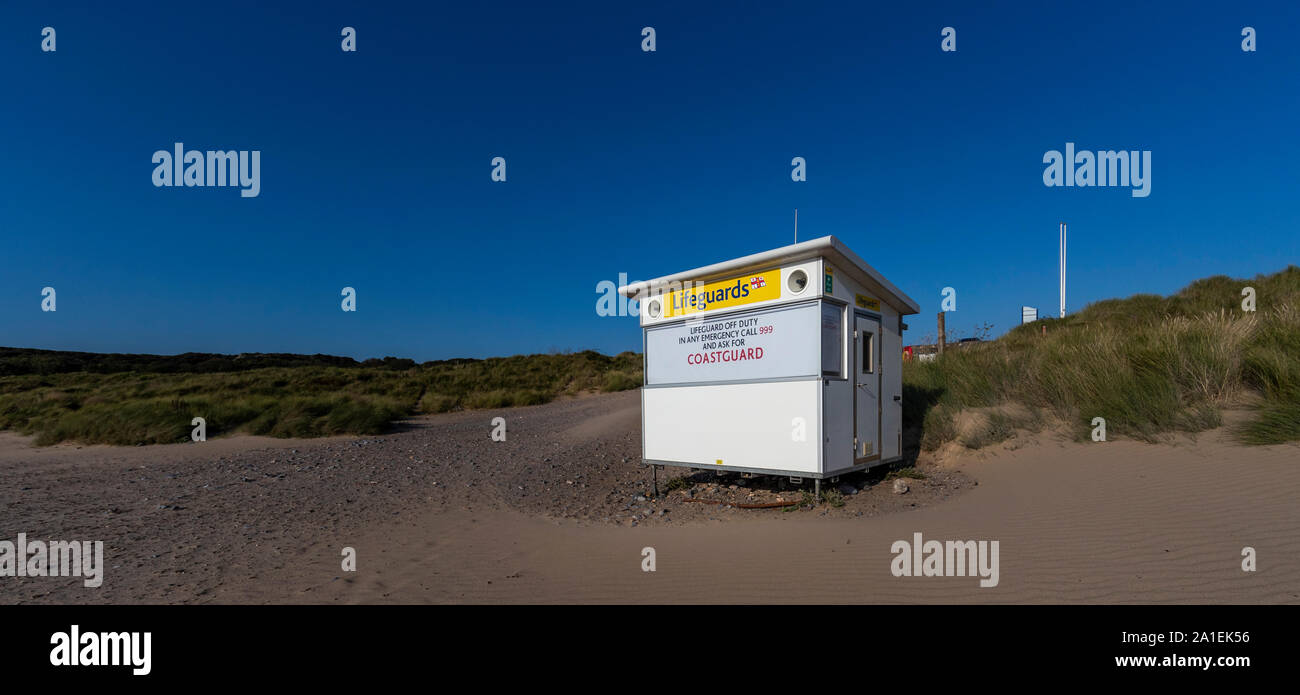 A coastguard lookout station on the beach. Port Eynon, Gower, AONB ...