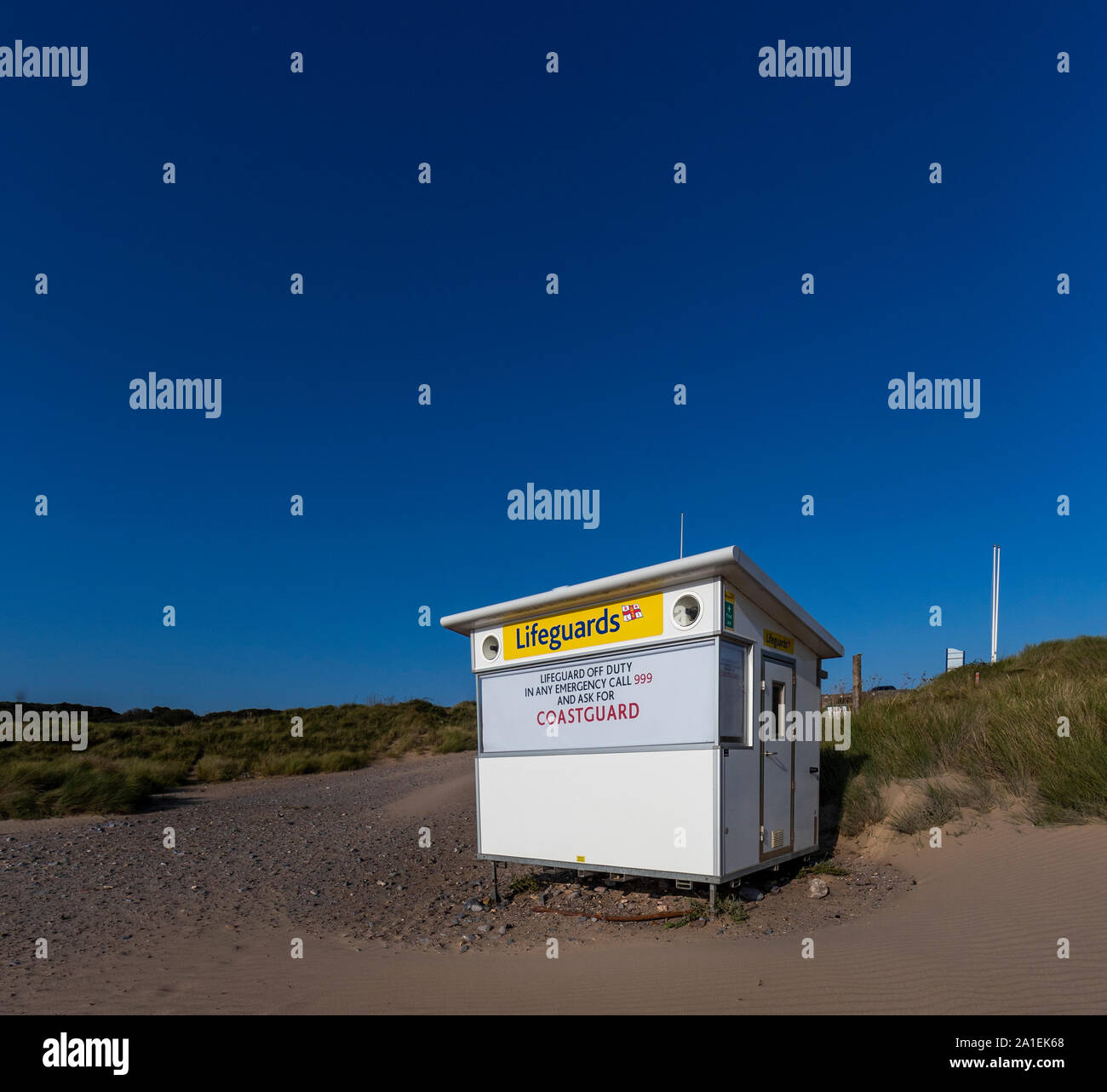 A coastguard lookout station on the beach. Port Eynon, Gower, AONB ...