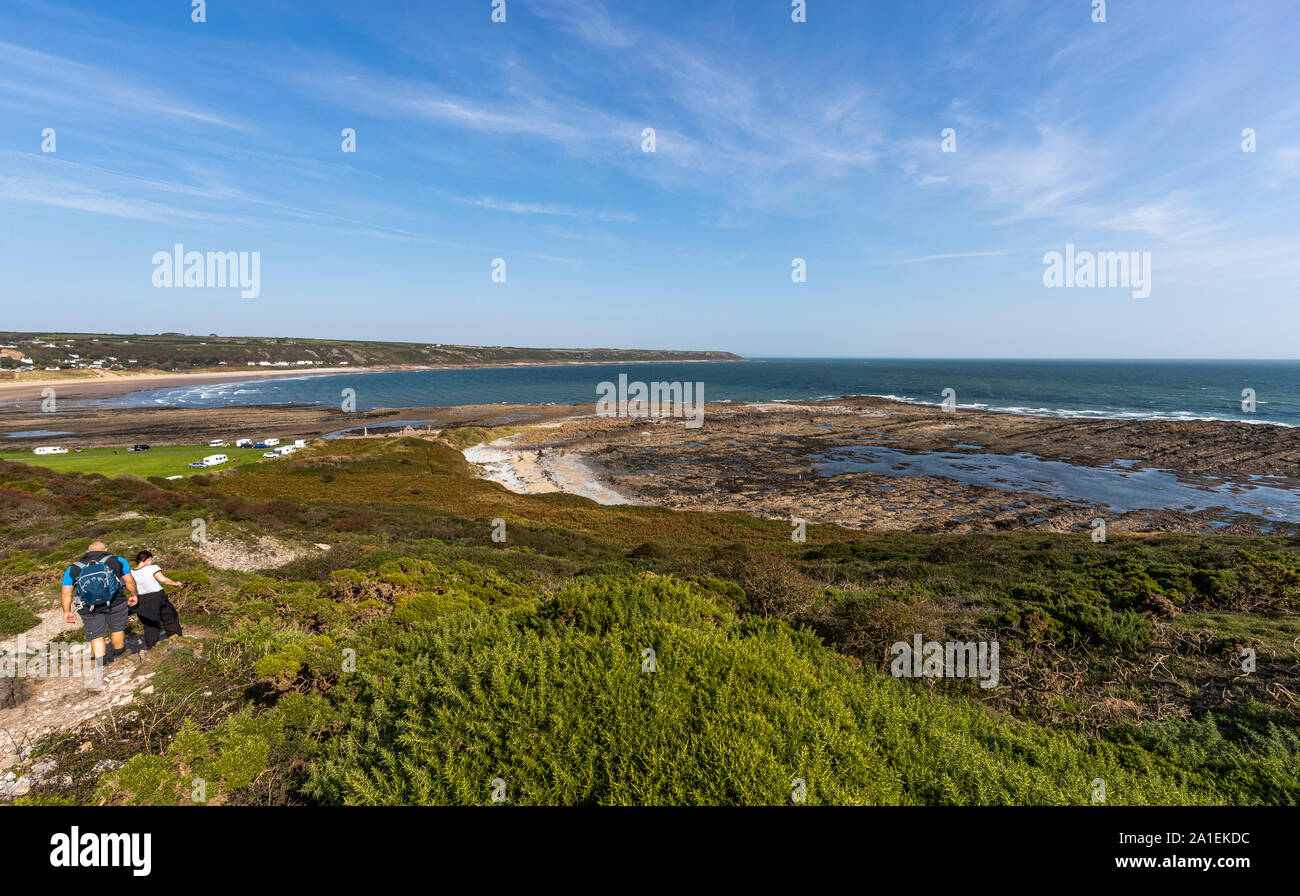 Port Eynon, Gower, AONB, Swansea, Wales, Gower Peninsula Stock Photo ...