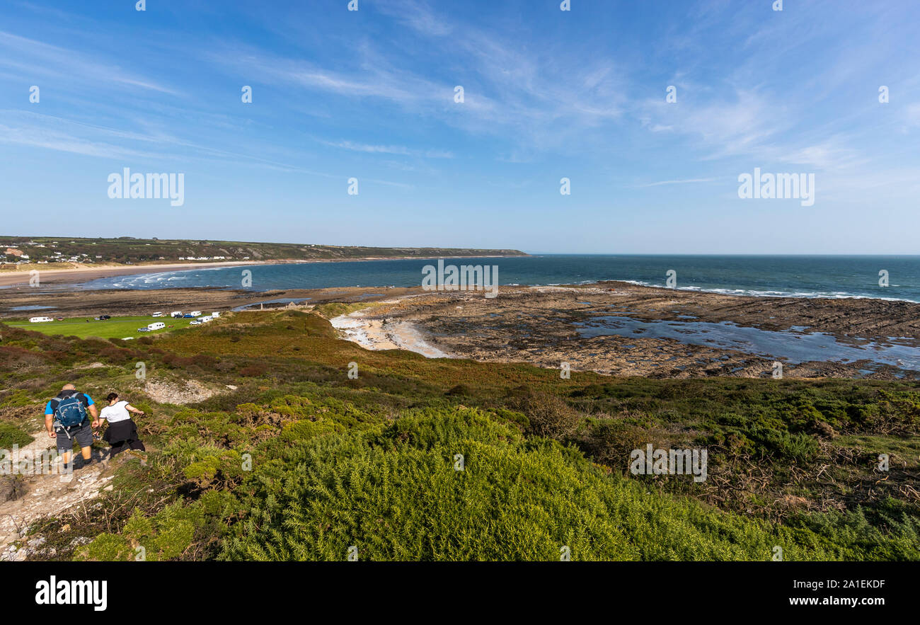 Port Eynon, Gower, AONB, Swansea, Wales, Gower Peninsula Stock Photo ...