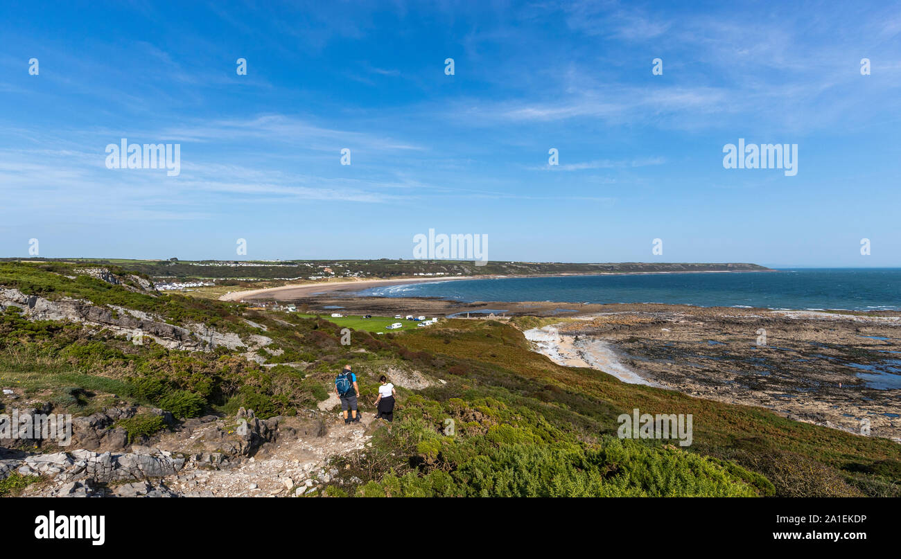 Port Eynon, Gower, AONB, Swansea, Wales, Gower Peninsula Stock Photo ...