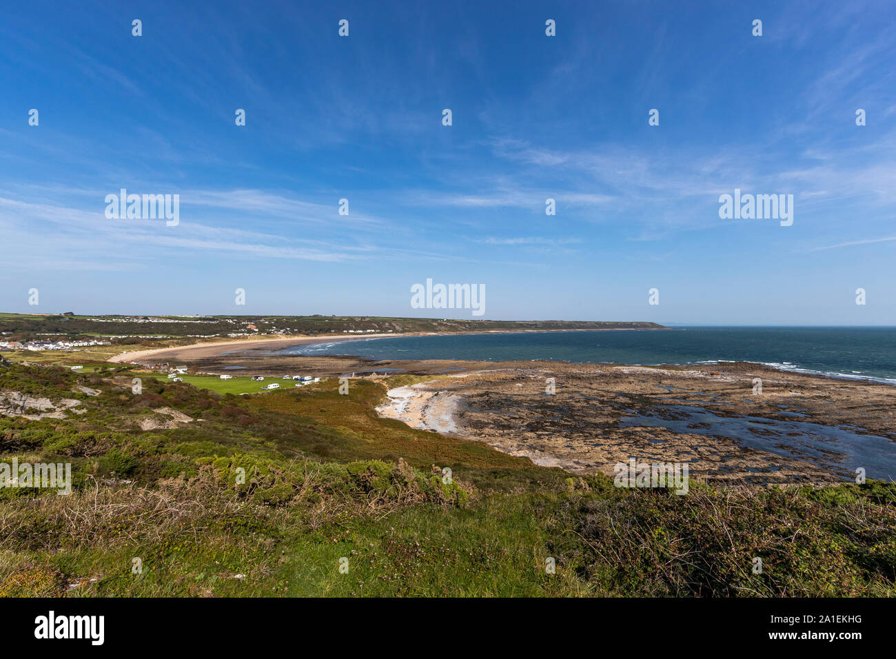 Port Eynon, Gower, AONB, Swansea, Wales, Gower Peninsula Stock Photo ...