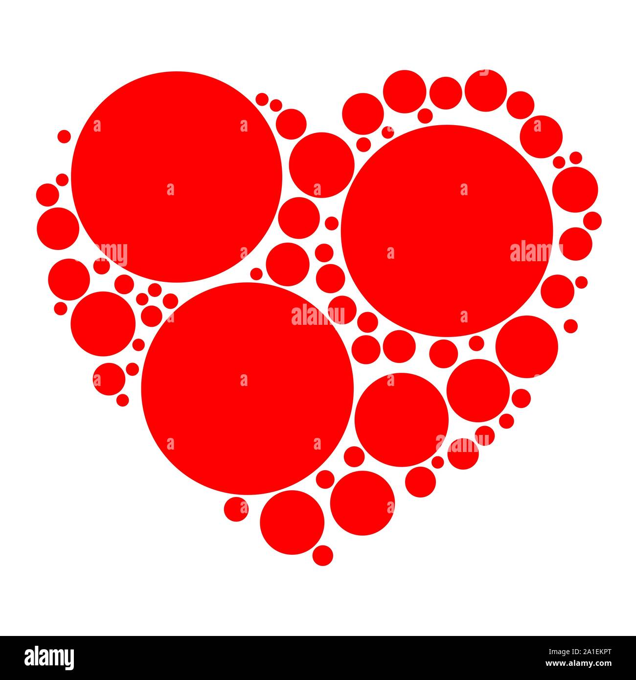 Unique heart element. Heart made of circles. Clip-art for love ...