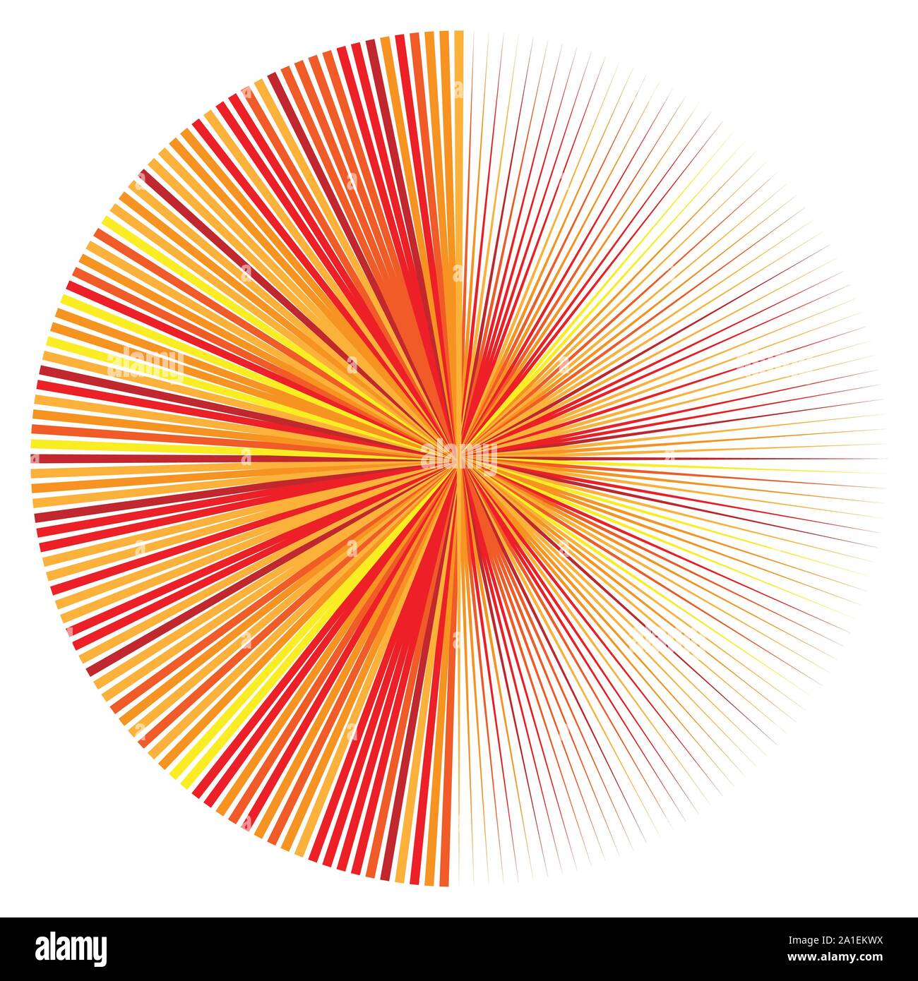 Orange, yellow radial, radiating lines. Rays, beams. Starburst ...