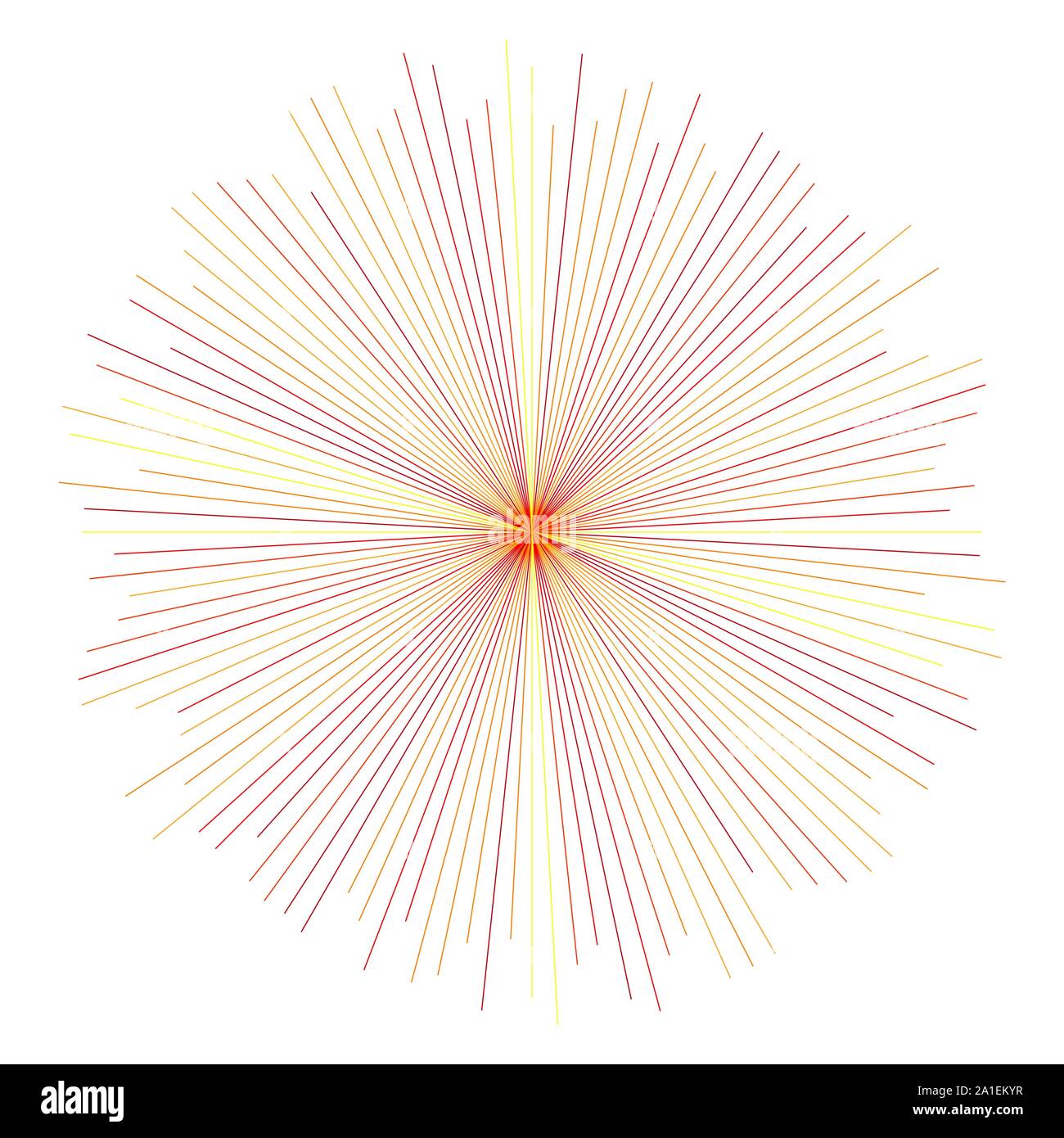 Orange, yellow radial, radiating lines. Rays, beams. Starburst ...