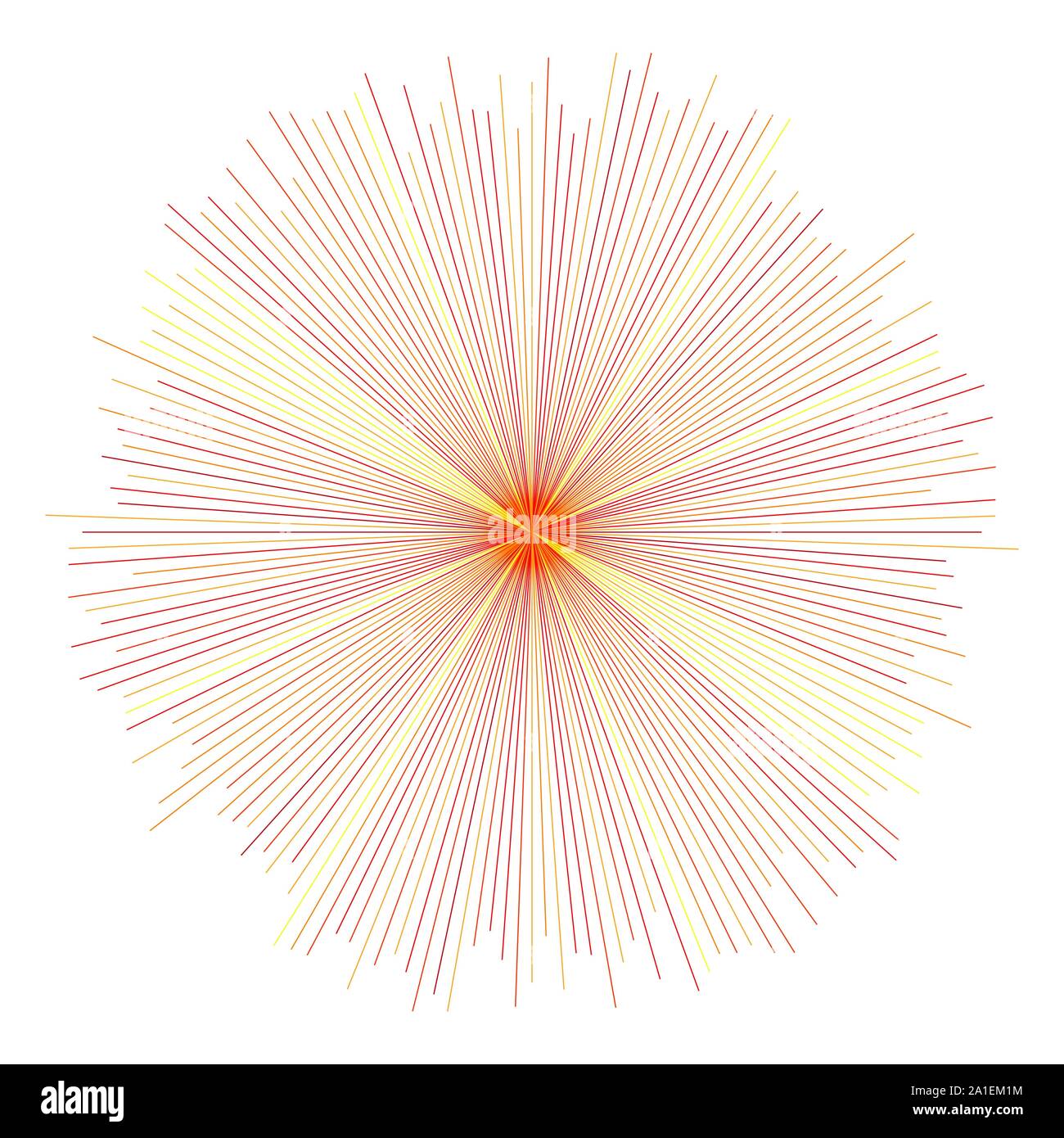 Orange, yellow radial, radiating lines. Rays, beams. Starburst ...