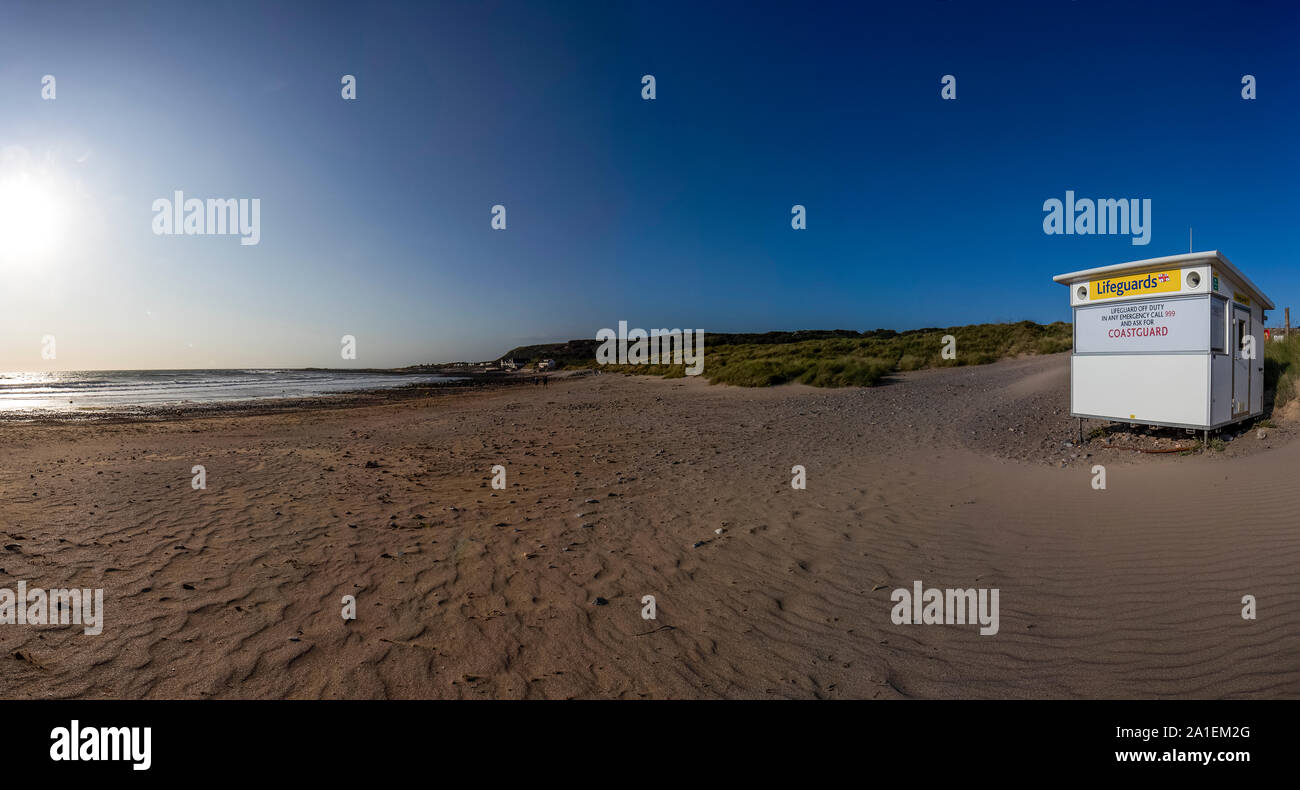 A coastguard lookout station on the beach. Port Eynon, Gower, AONB ...
