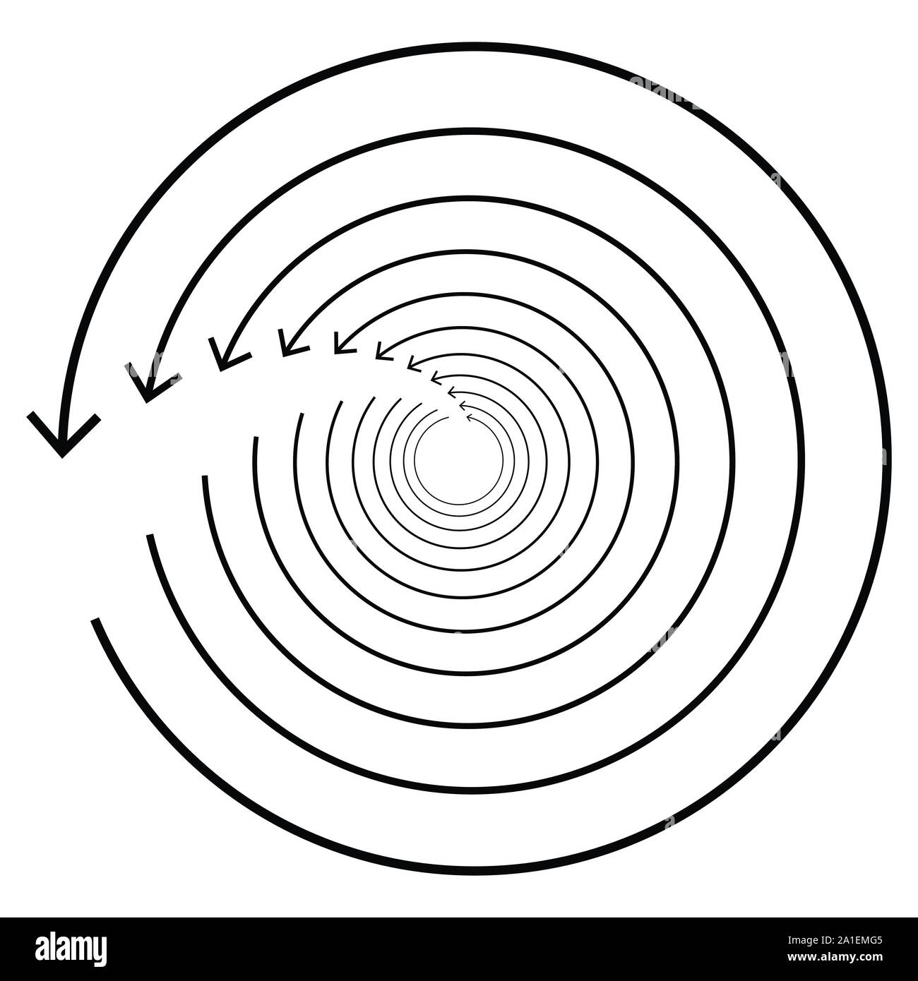 Circular, circle arrow left. Radial arrow icon, symbol ...