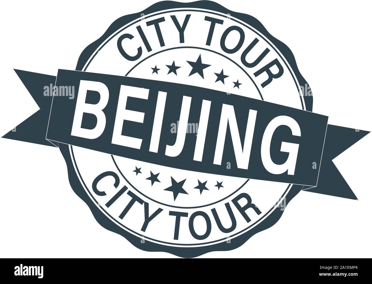 rubber stamp or tag with text City Tour Beijing, in chinese language ...