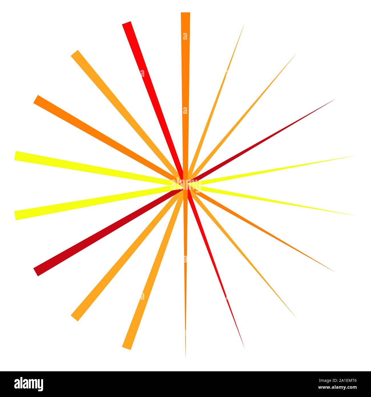 Orange, yellow radial, radiating lines. Rays, beams. Starburst ...