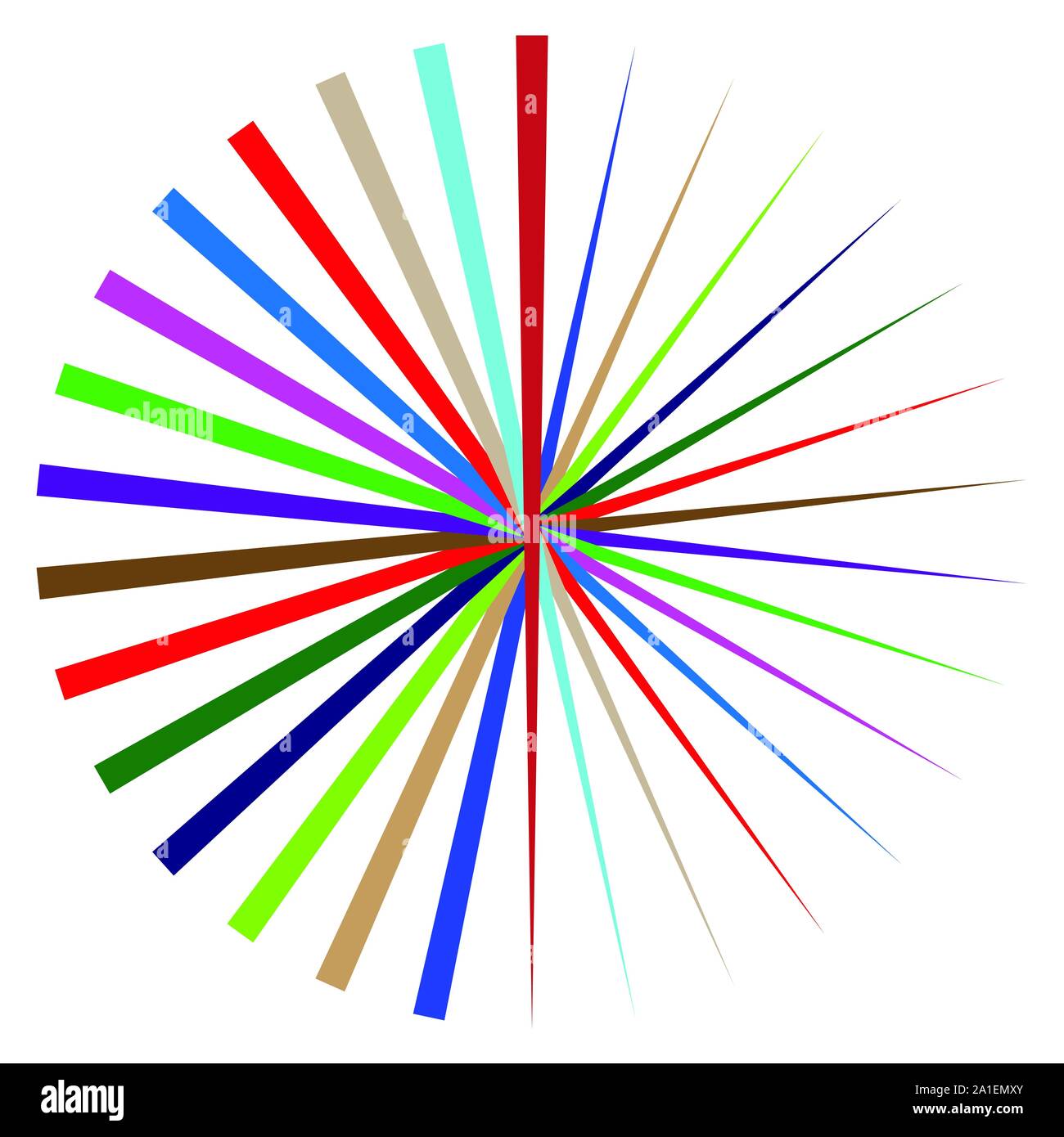 Radial, radiating lines, spokes. Circular rays, beams. Multicolor ...
