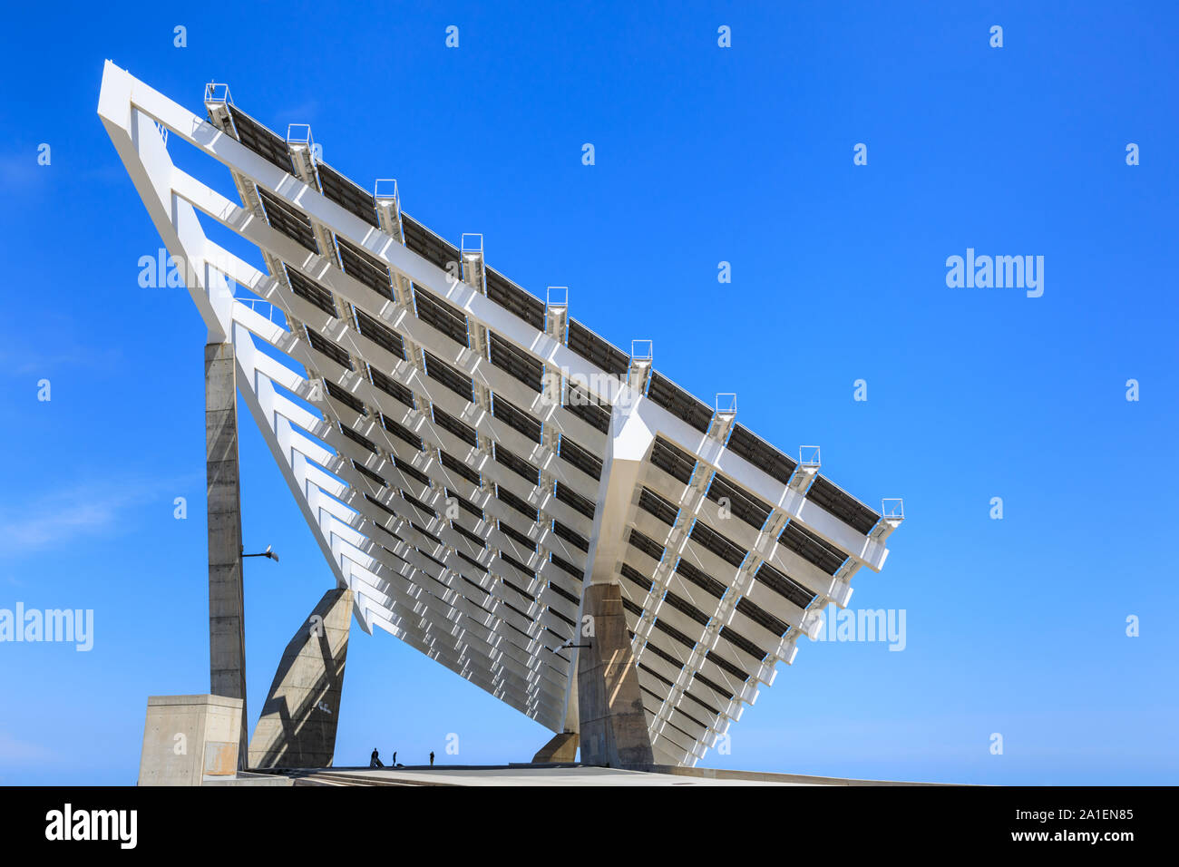 Giant solar power cell installation in the Forum area of the Olympic ...