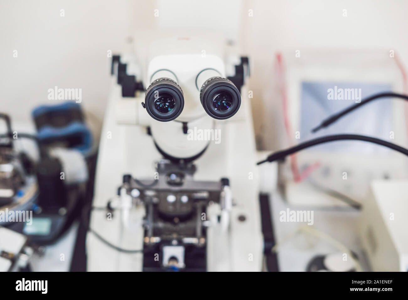 metallographic microscope used for metall's surface investigation in ...