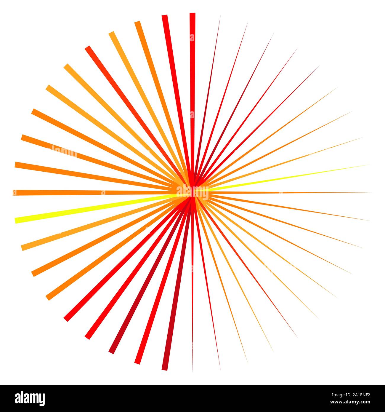 Orange, yellow radial, radiating lines. Rays, beams. Starburst ...